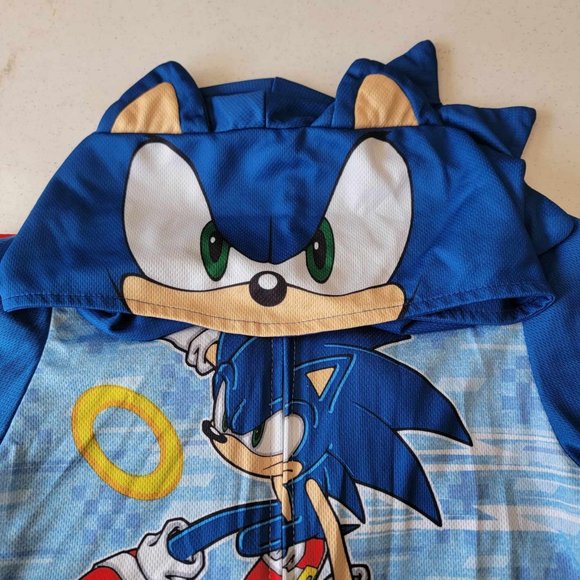 Pajamas | Sonic The Hedgehog Kids One Piece Zip Up Pajamas Size M ...